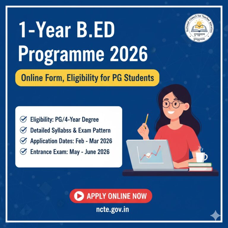 One Year B.Ed Programme 2026: Online Form, Eligibility for PG Students ...