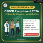 OSPCB Recruitment 2026: Apply Online for 113 Group B&C posts - Exam Result
